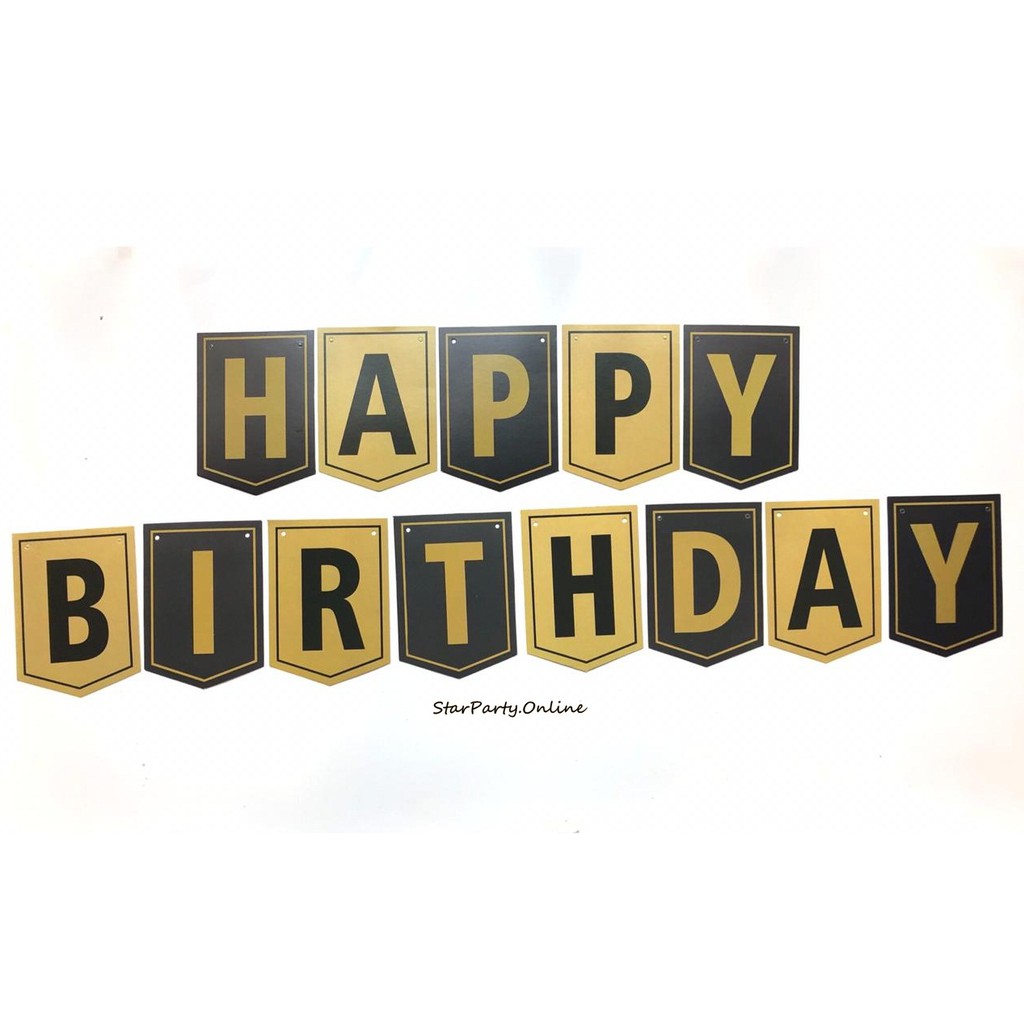 Jual Rangkaian HBD Segi5 Diamond/Emas Mix /Tulisan HBD /Banner HBD ...