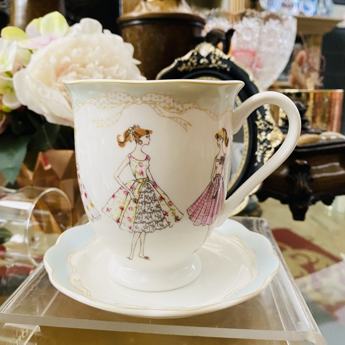 Jual Mug / Gelas Saucer Saint James Lovely Girl Mewah Cantik - Biru ...