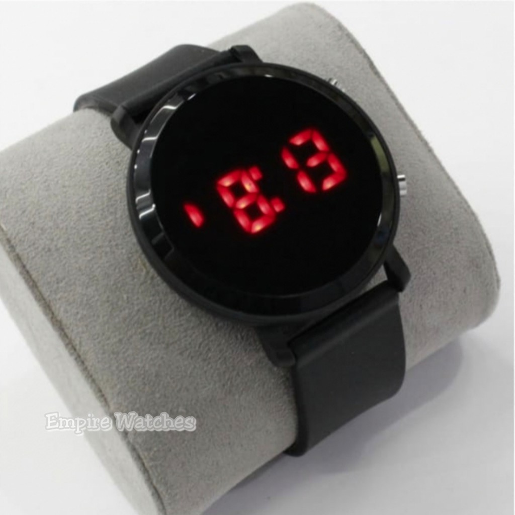 Jual Jam Tangan LED Watch Bulat Pria Wanita Strap Rubber | Shopee Indonesia
