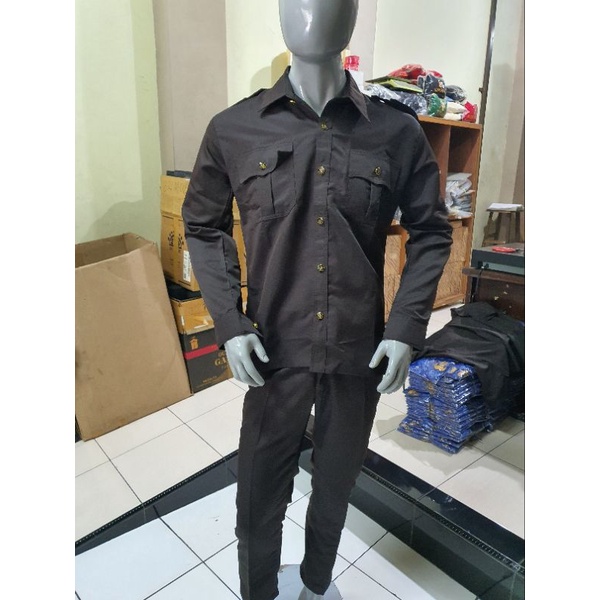 Jual Safari Kancing Garuda Lengan Panjang Coklat | Safari Garuda ...