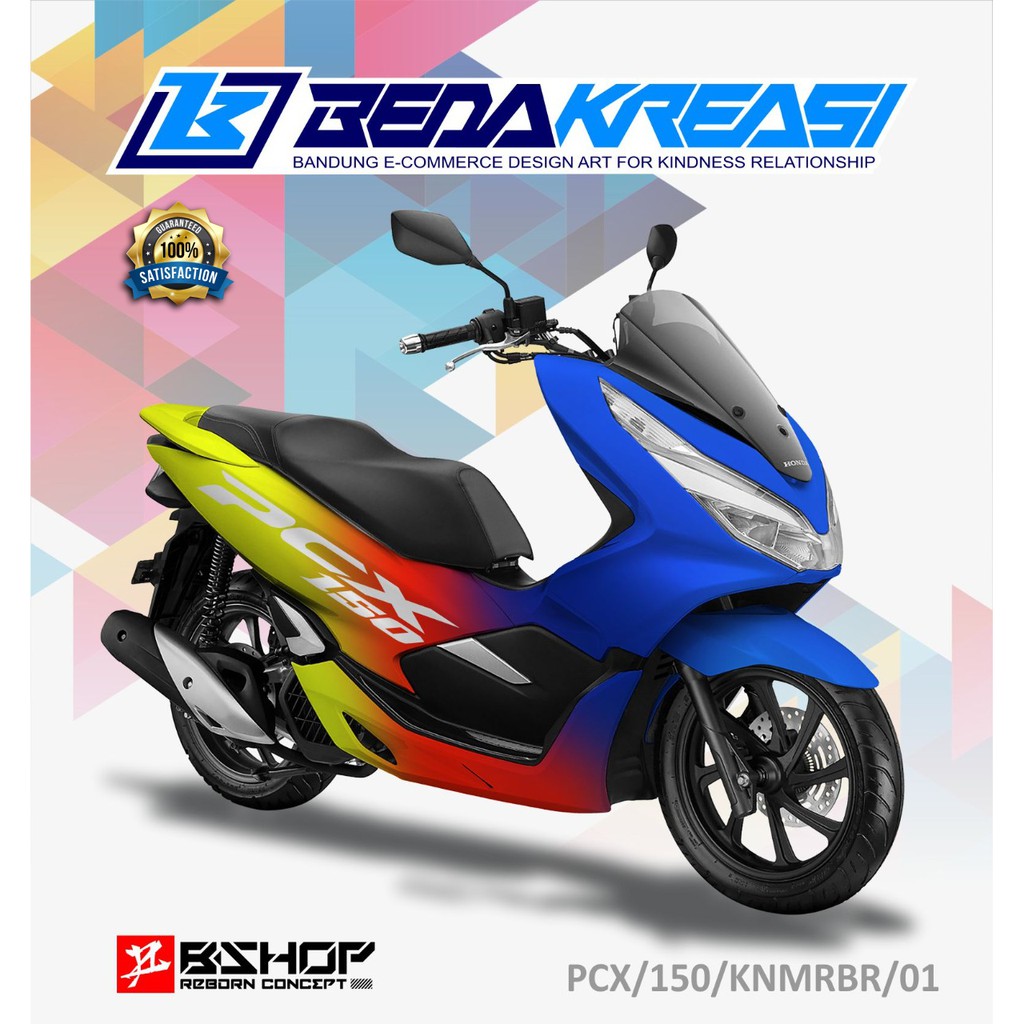 Jual Stiker Decal Full Body Honda PCX Motif Gradasi Kuning-merah-biru ...