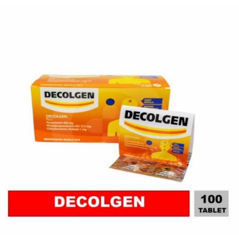 Jual Decolgen Obat Flu, Hidung Tersumbat, Sakit Kepala 1 Box Isi 100 ...