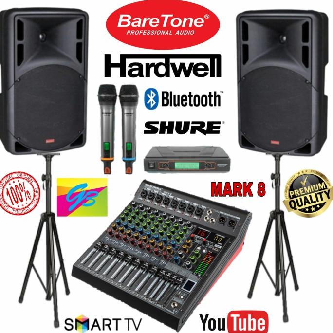 Jual Paket Speaker Aktif Baretone 15 Inch 15Rae Mixer Hardwell Bluetooth | Shopee Indonesia