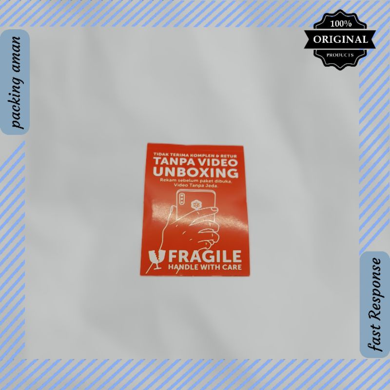 Jual sticker label unboxing paket fragile custom | Shopee Indonesia