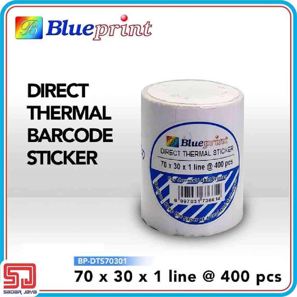 Jual Direct Thermal Sticker Label 70 x 30mm Blueprint Label Barcode ...