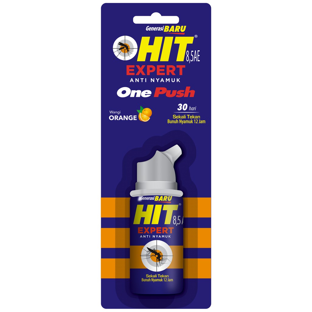 Jual Hit Expert Anti-Nyamuk One Push Wangi Orange 10 ml | Shopee Indonesia