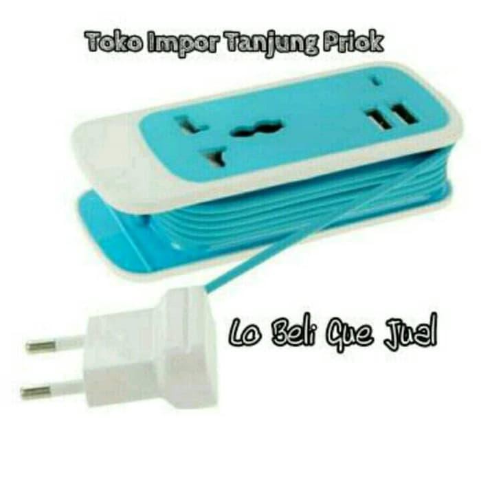Jual Listrik Kabel Roll Mini Dengan Usb - Colorful Electrical Socket Eu ...