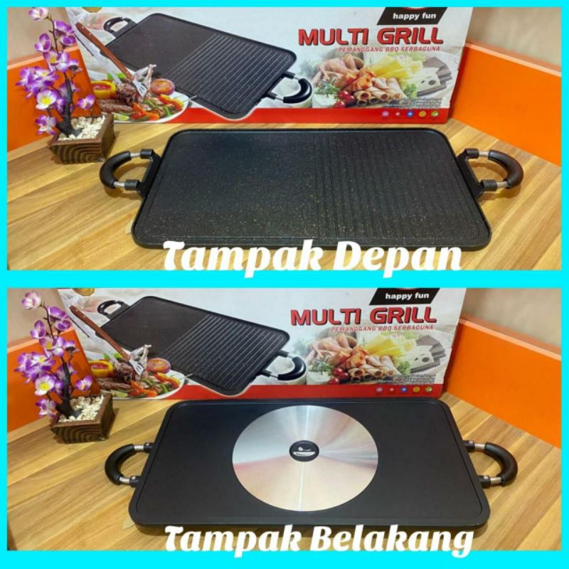 Jual panggangan pemanggang stik daging sate Multi grillpan happy fun ...