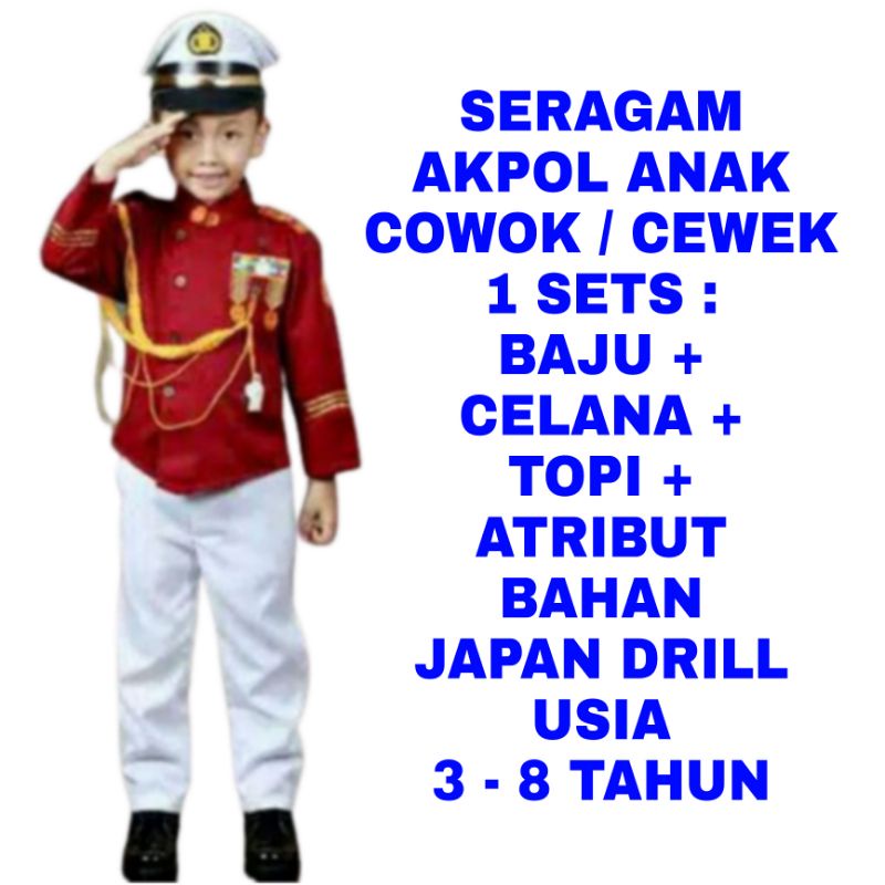 Jual WK SERAGAM TARUNA AKPOL MILITER ANAK LAKI LAKI PEREMPUAN KOSTUM ...