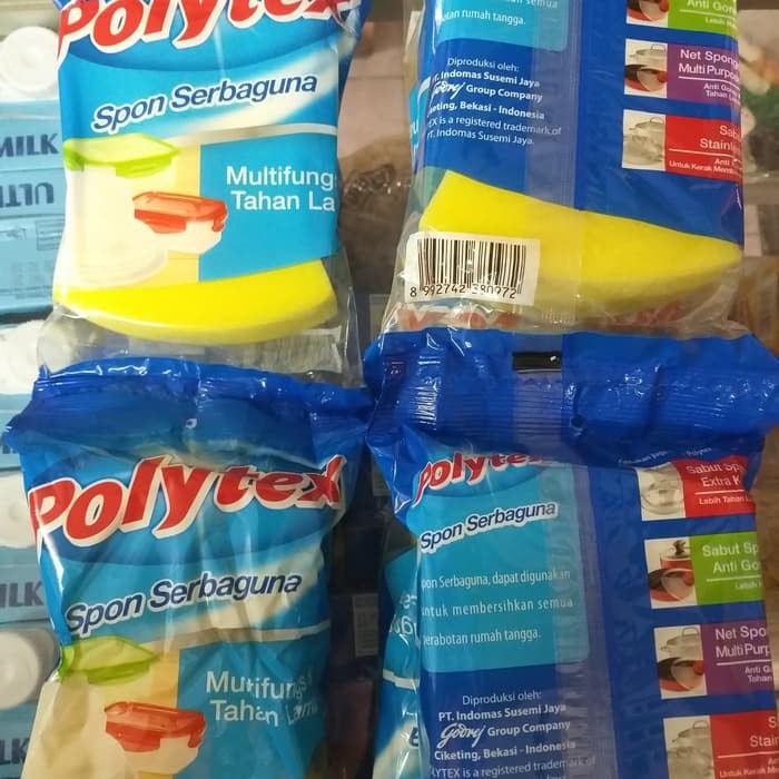 Jual POLYTEX SPON 1pcs multifungsi awet cuci piring sabut spon kuning ...