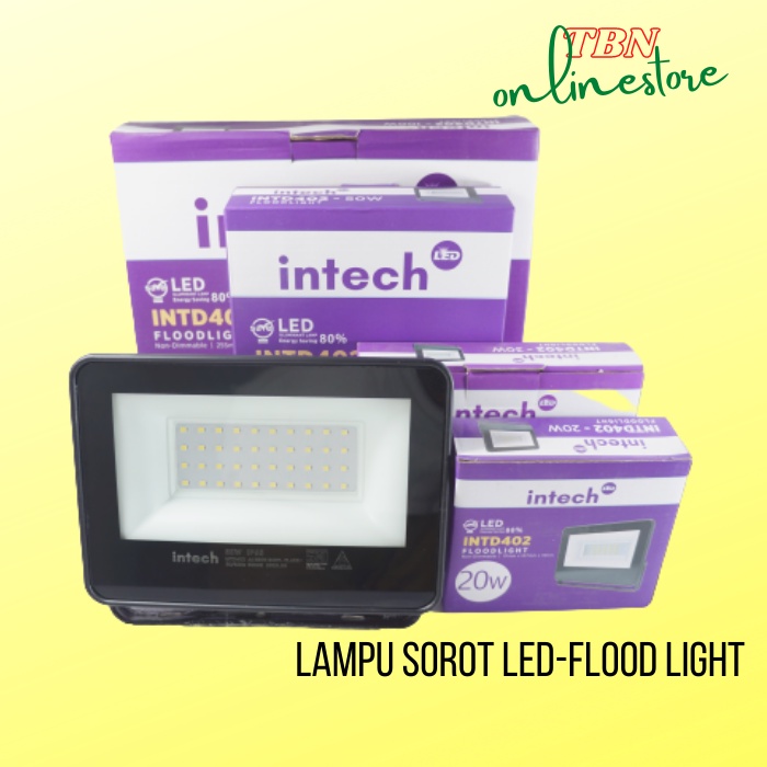 Jual Lampu Sorot LED-Flood Light 10W INTD401 Intech - 20W 30W 50W 100W ...