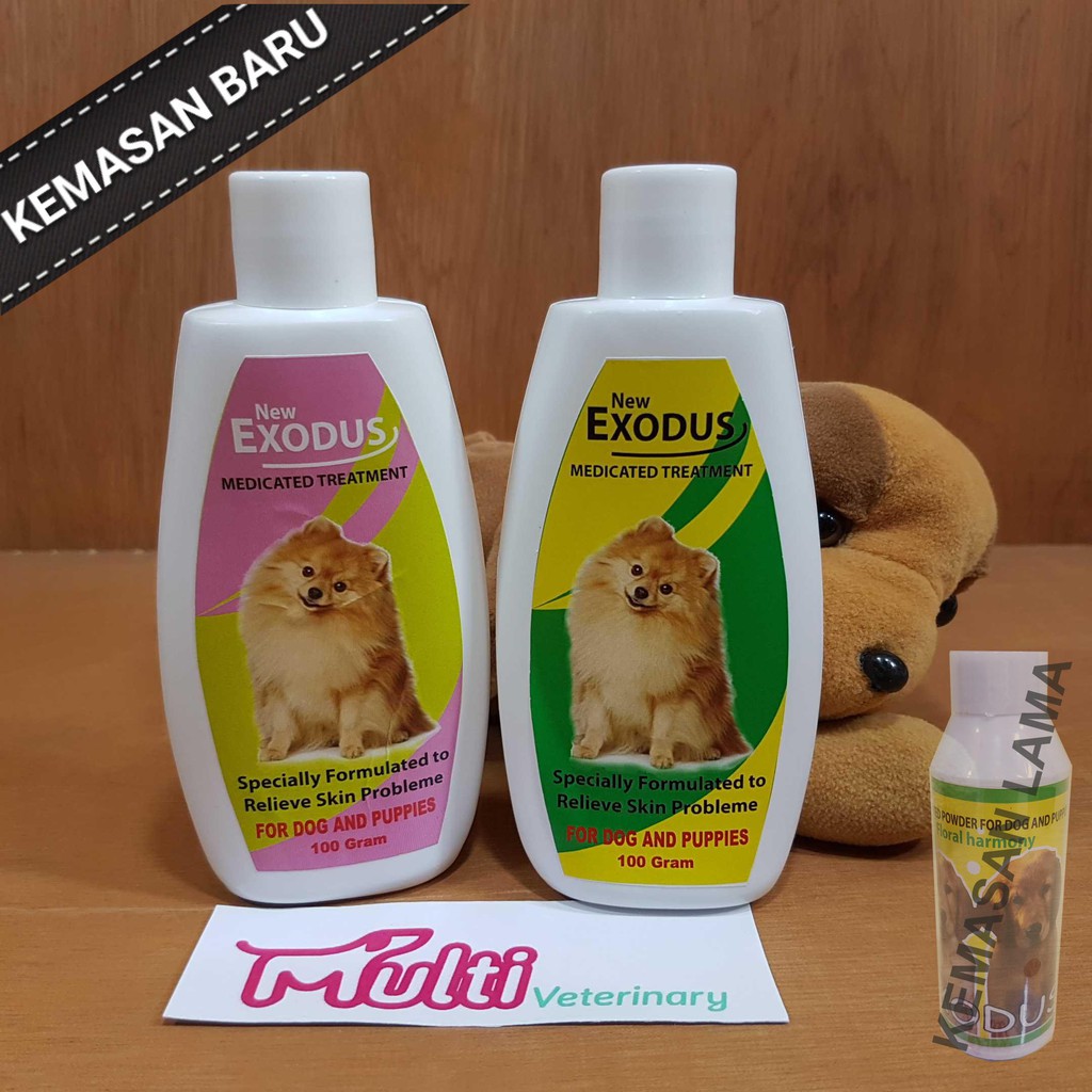 Jual EXODUS 100gr Bedak Anjing Talc Medicated Dog Puppies Powder ...