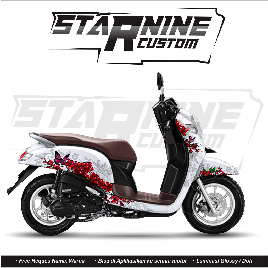 Jual Sticker scoopy bunga FULL DECAL striping scoopy SCOOPY BUNGA ...