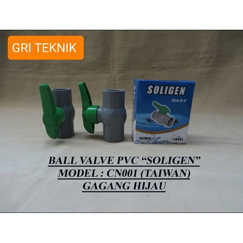 Jual BALL VALVE PVC POLOS SOLIGEN CN 001 / STOP KRAN PLASTIK SOLIGEN ...