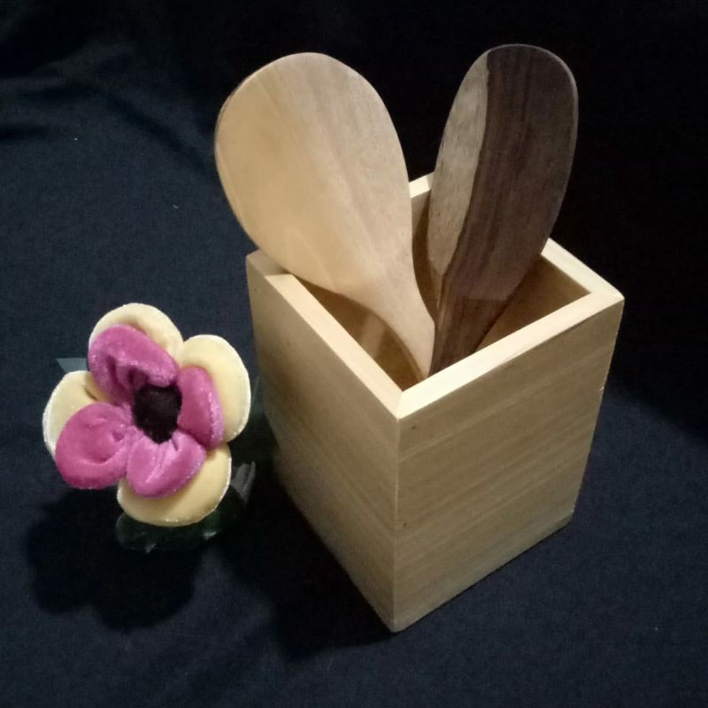 Jual Wadah/Tempat Kayu Serbaguna, Tempat Sutil Kayu/Tempat Sendok ...