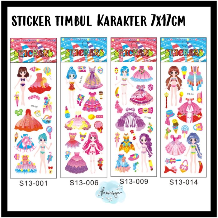 Jual STICKER TIMBUL KARAKTER Stiker Anak Perempuan Sanrio Kuromi Lotso ...