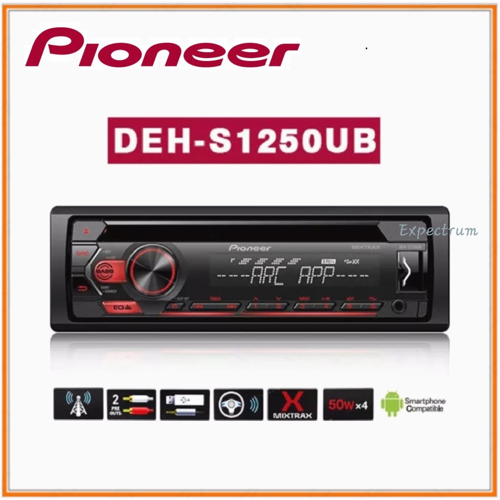 Jual Pioneer DEH-S1250UB Tape Mobil DEHS1250UB Single Din Head Unit Audio | Shopee Indonesia