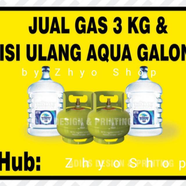Jual Spanduk banner jual galon dan gas elpiji size 100 x 80 cm hasil ...