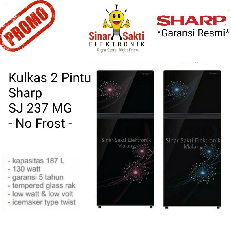 Jual Sharp Kulkas 2 Pintu SJ 237 MG Lemari es No Frost Malang Promo Tanpa Bunga Es Jumbo ...