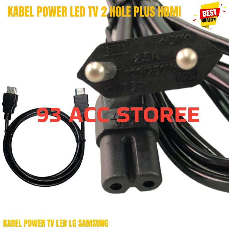 Jual kabel power LED TV LG coocaa Sharp philip dll plus kabel HDMI 1,5 ...