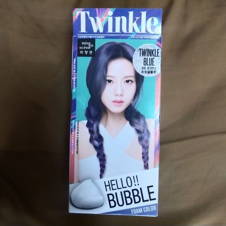 Jual MISE EN SCENE BLACKPINK Hello Bubble 9B Twinkle Blue Jisoo Shampoo Hair Dye | Shopee Indonesia