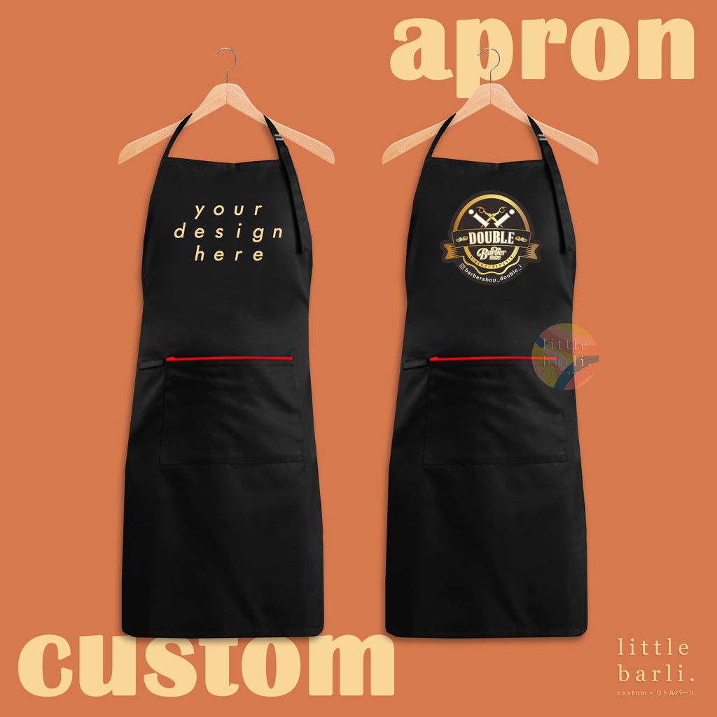 Jual Celemek Apron Custom / Celemek Apron Barbershop / Custom Celemek ...