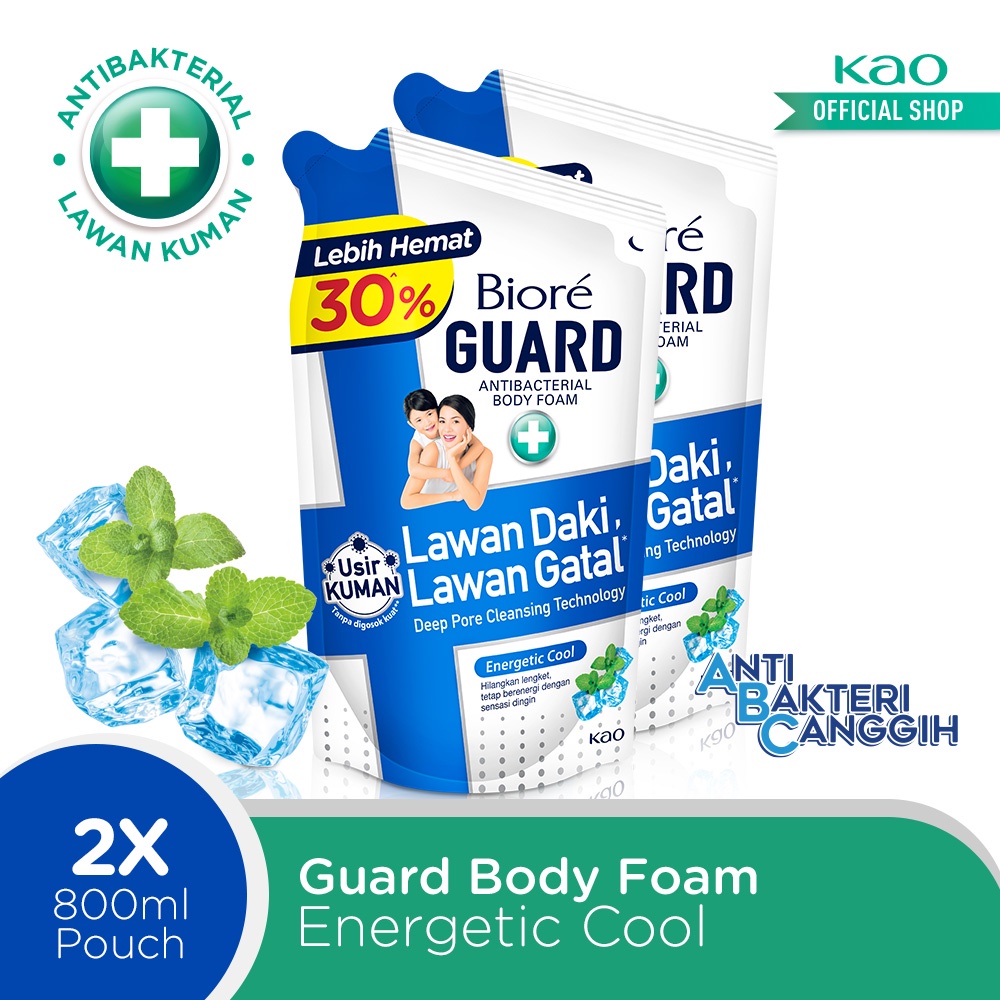 Jual Biore Guard Cool Peppermint 800ml Pouch Twinpack | Shopee Indonesia