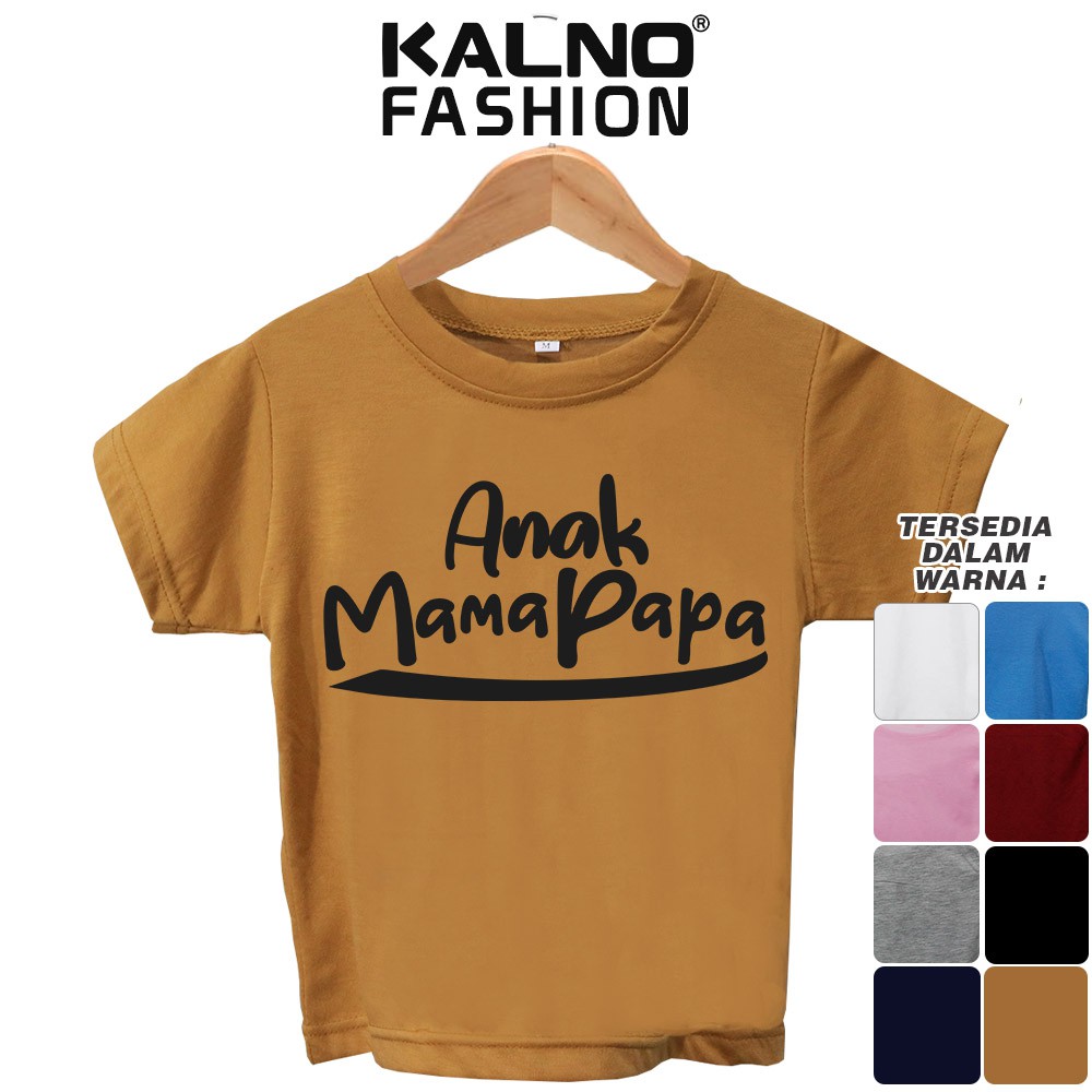 Jual Baju Sablon Tulisan Anak Papa Mama 613 - Umur 1-7 Tahun Ukuran S M ...