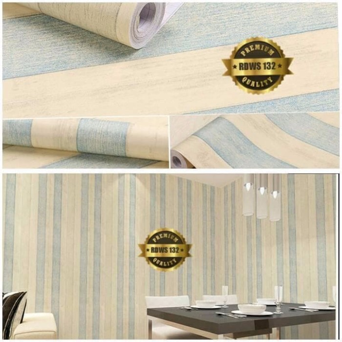 Jual Wallpaper Sticker Dinding 3D Kayu Biru Cream | Wallpaper Stiker ...
