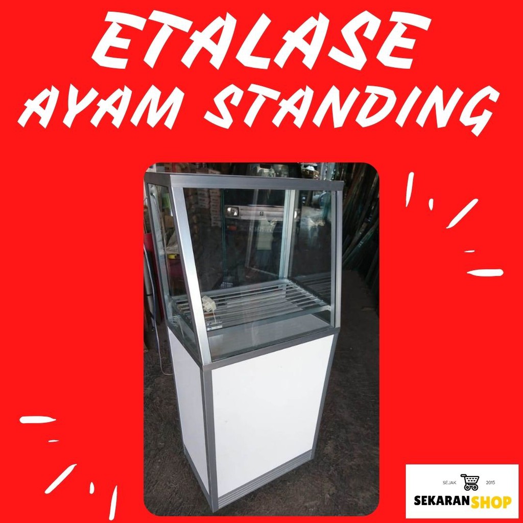 Jual Paket Booth Standing Etalase Ayam Meja Berdiri 1 Rak Susun Goreng ...