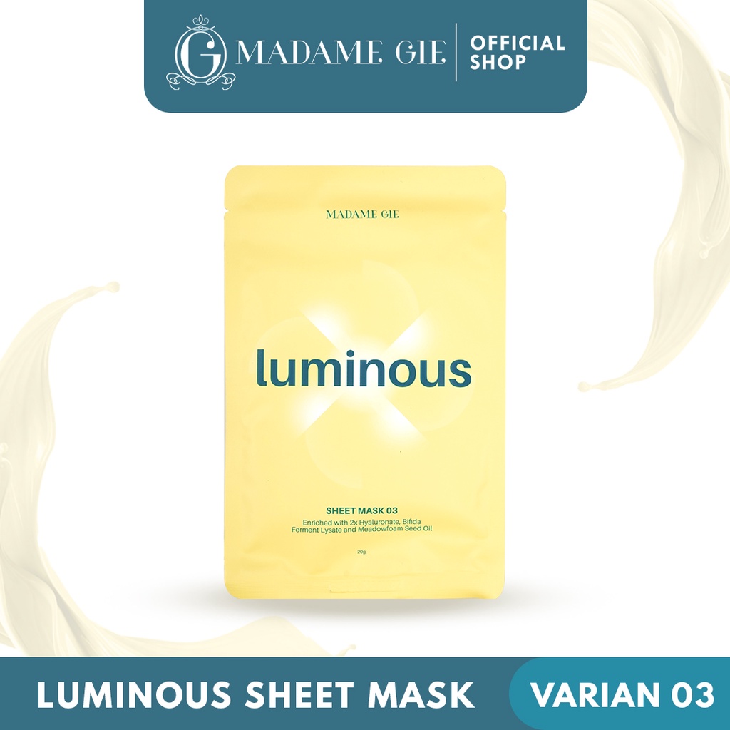 Jual MADAME GIE LUMINOUS SHEET MASK - SKINCARE MASKER WAJAH | Shopee ...