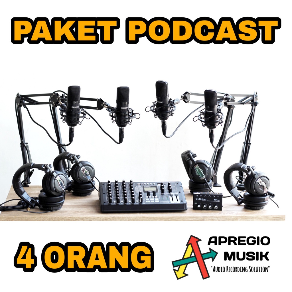 Jual Paket Podcast 4 Orang Recording Tech PRO RT X6 X8 HP100 | Shopee ...