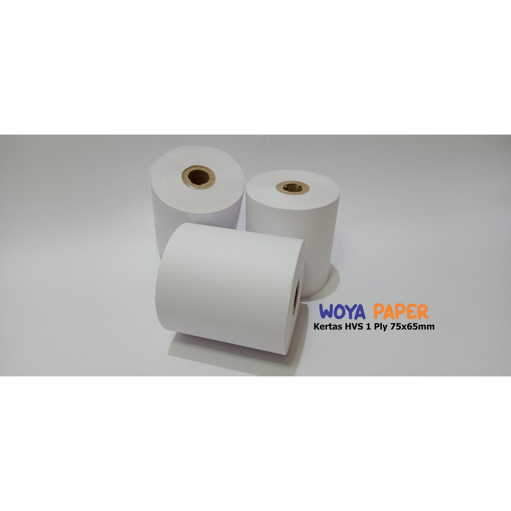 Jual WOYA Kertas Kasir Struk Paper Roll HVS 1ply 75x65mm POS Printer ...