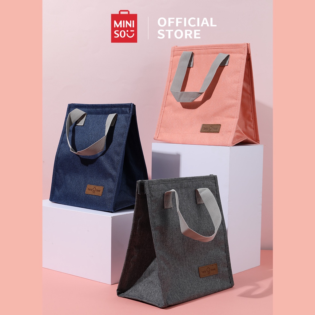 Jual MINISO Tas Bekal Tas Lunch Tote Bag Food Box Foil Lunch Box Tas ...