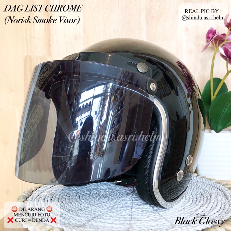 Jual HELM DAG RETRO LIST CHROME Original | Shopee Indonesia