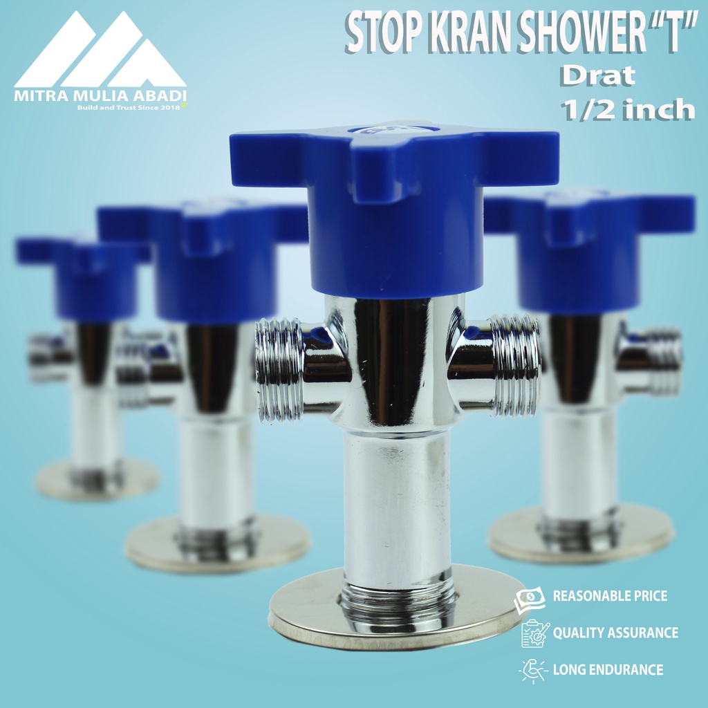 Jual Stop Kran Shower T Cabang Kloset Warna 1/2 Inch - Biru | Shopee ...