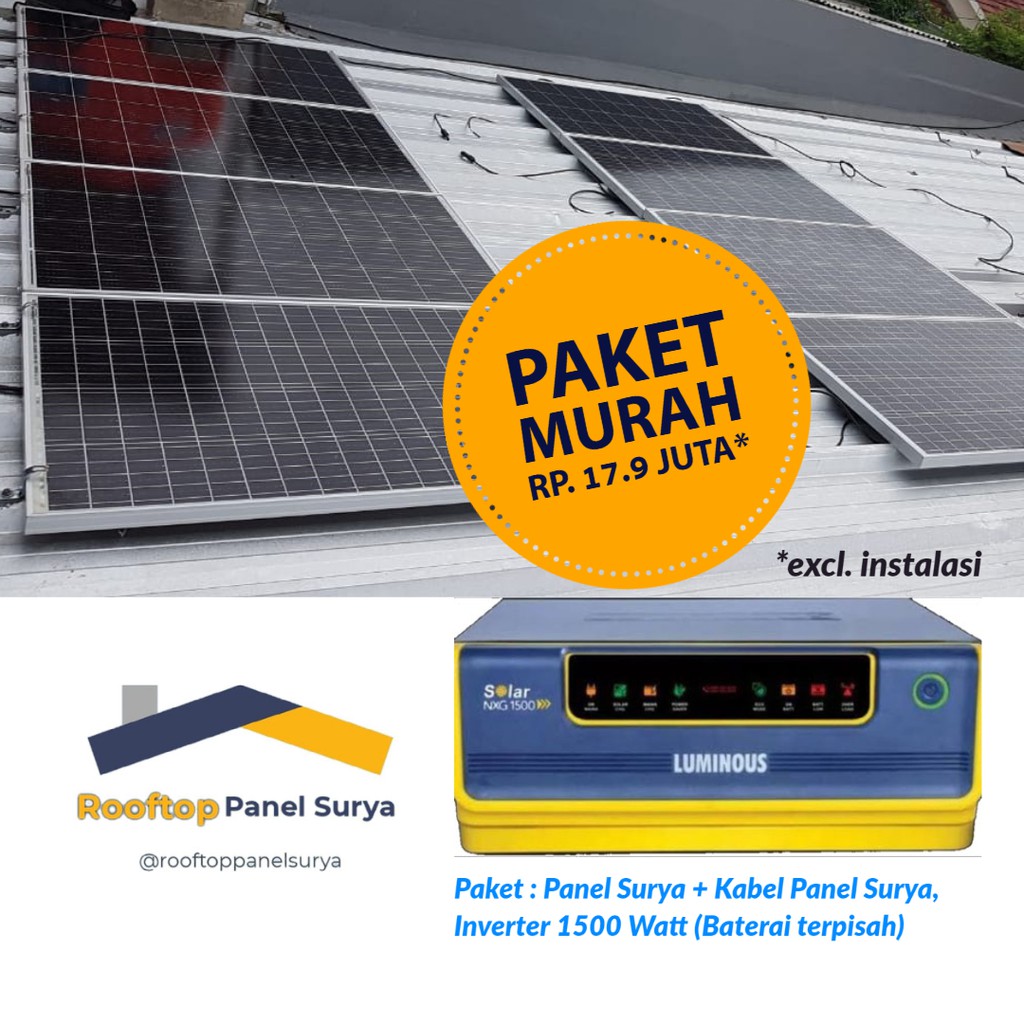 Jual Solar Home System (SHS) - Rooftop PLTS 800Wp; Inverter Hybrid 1500 ...