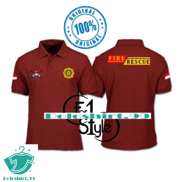 Jual Poloshirt / Kaos Kerah FIRE RESCUE-DAMKAR (GRATIS TAMBAH NAMA ...