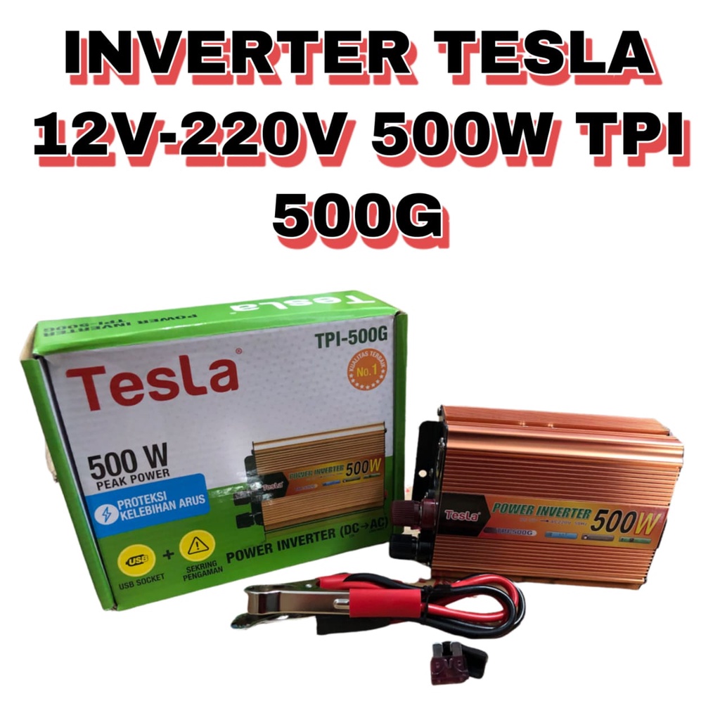 Jual POWER INVERTER TESLA 12V-220V 500W TPI 500G | Shopee Indonesia