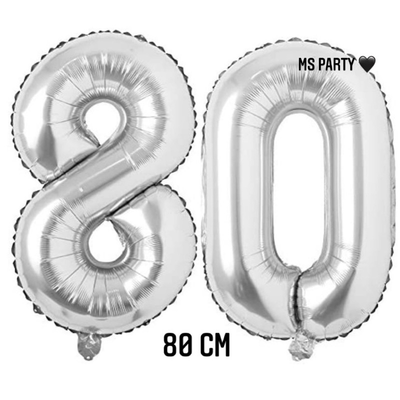 Jual MS.PARTY BALON FOIL ANGKA SILVER 80CM / BALON MOTIF SILVER / BALON ...