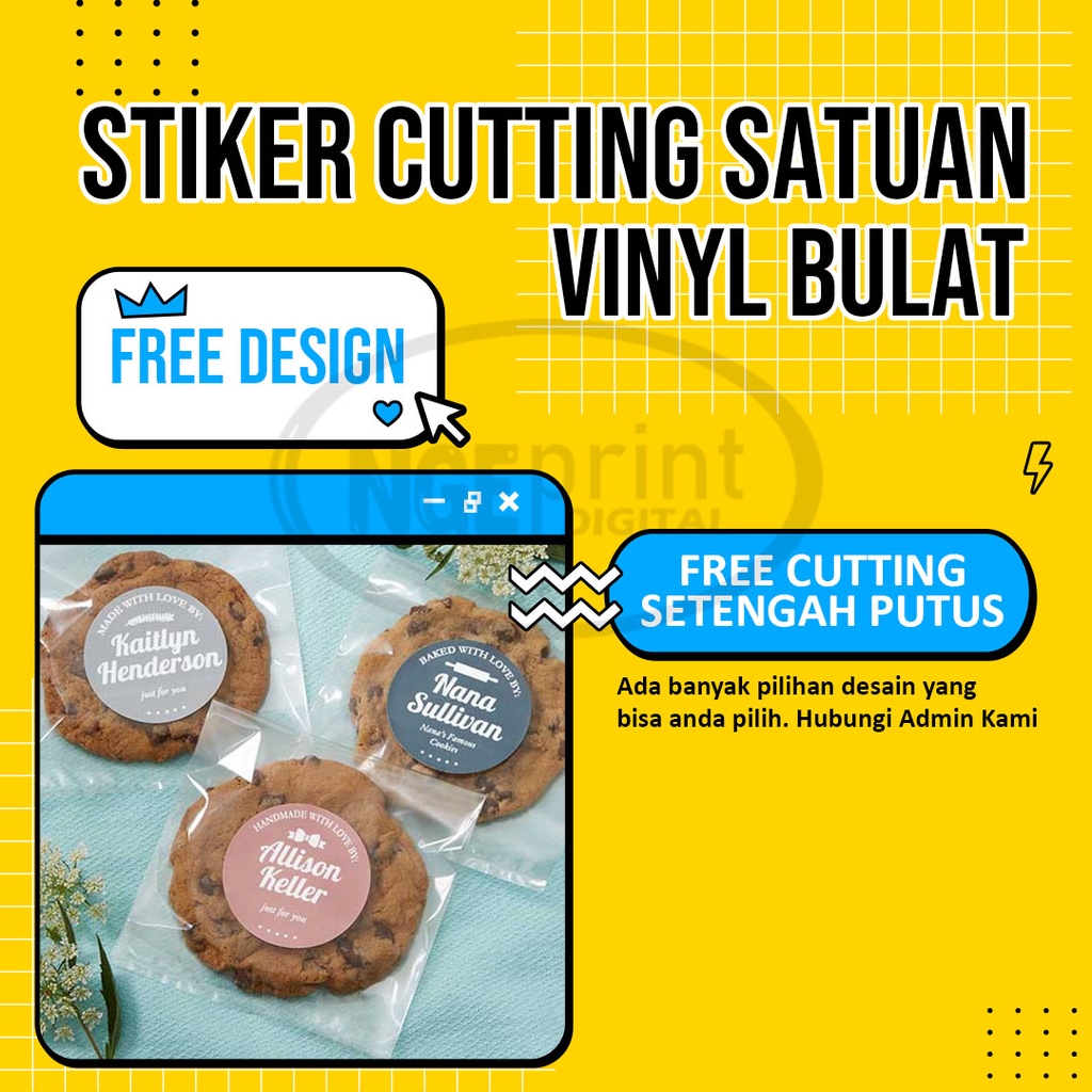 Jual CETAK STIKER LABEL BULAT VINYL ANTI AIR STICKER MAKANAN KEMASAN ...