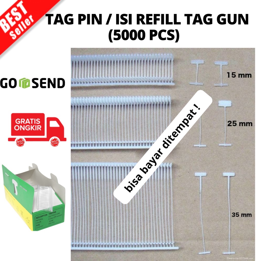 Jual [DW] BISA COD Tag Pin Refill Isi Tag Gun 35 mm isi 5000 JOYKO ...