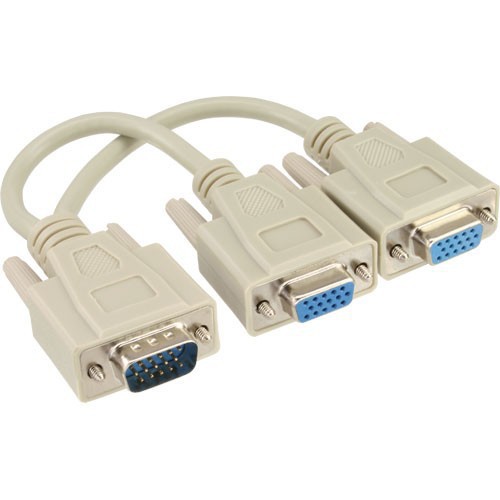 Jual KABEL WIRED SPLITTER SPLITER CONVERTER KONVERTER CONECTOR VGA CABANG 1 MALE TO 2 FEMALE PC ...