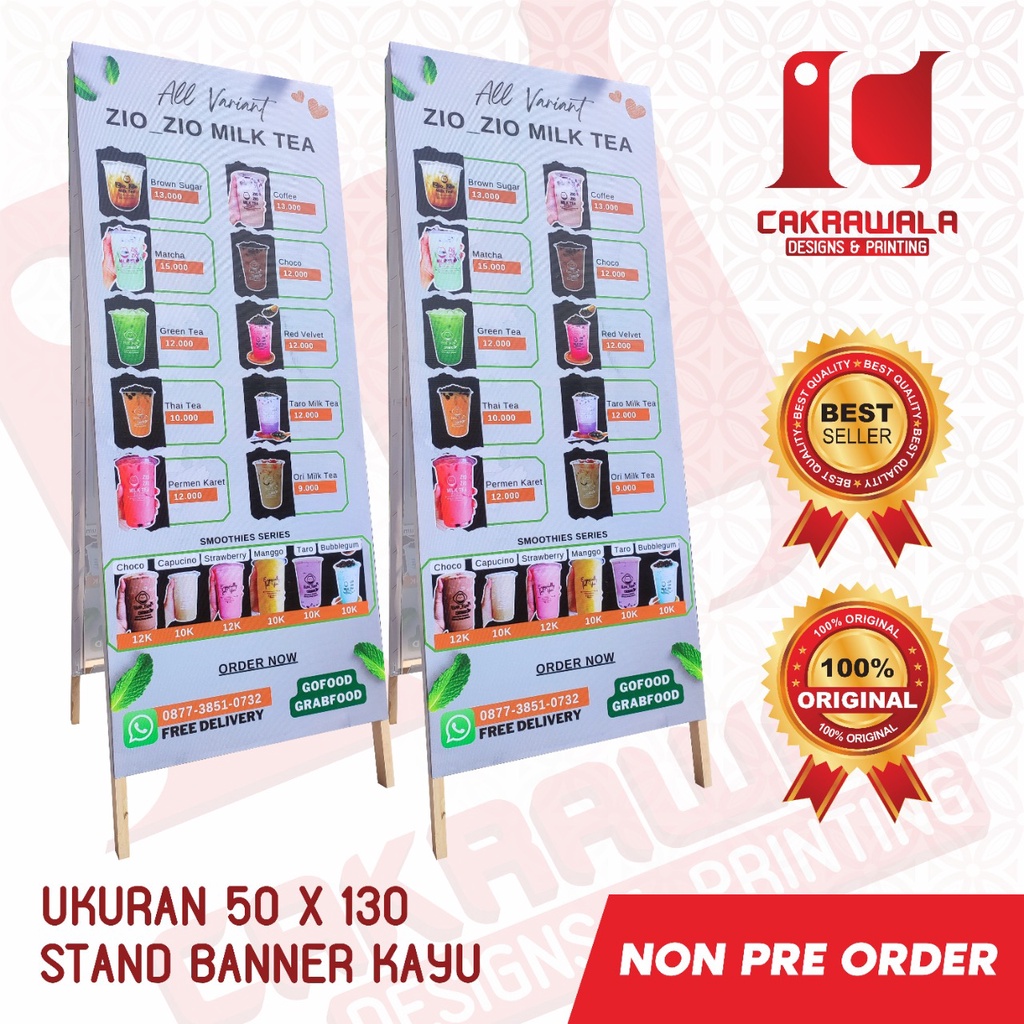 Jual STAND BANNER KAYU UKURAN 50 X 130 - STAND BANNER KAYU SEGITIGA ...
