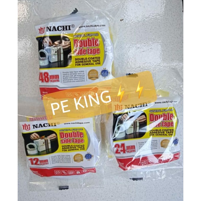 Jual Isolasi Double Tape Nachi 12 mm 24 mm 48 mm x 10 yard Lakban ...