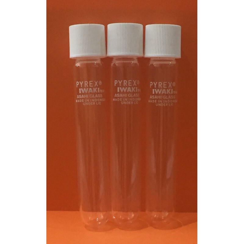 Jual Tabung reaksi test tube pyrex iwaki tutup ulir 16x100 | Shopee ...
