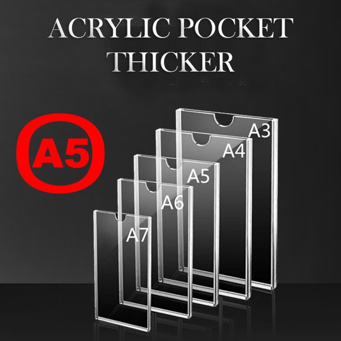 Jual Akrilik Pocket Thicker Frame / Acrylic Display Dinding Bening A5 ...