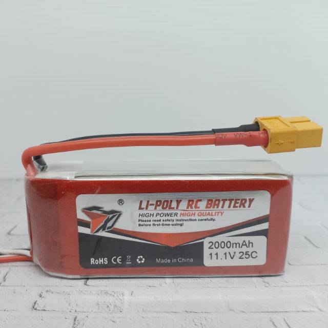 Jual Baterai LiPo 3S 11.1v 2000mAh Soket XT60 | Shopee Indonesia
