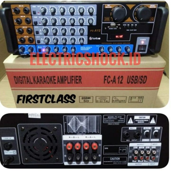 Jual POWER MIXER AMPLI FIRSTCLASS FC A12 / FCA-12 USB DIGITAL KARAOKE ...