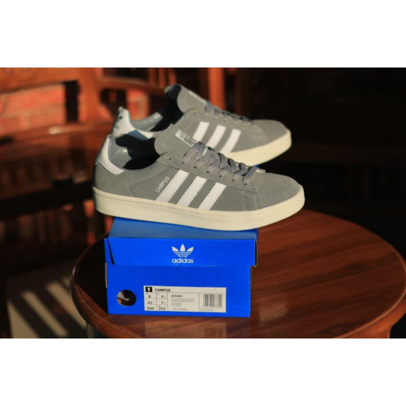 Jual SEPATU ADIDAS CAMPUS GREY WHITE ORIGINAL MADE IN INDONESIA ...